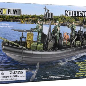 Click N Play Military Special Operations Combat Dinghy Boat 26 Piece Play Set with Accessories.