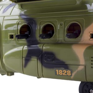 WolVolk Giant C130 Bomber Military Combat Fighter Airforce Airplane Toy with Lights and Army Sounds for Kids, with Mini Soldiers