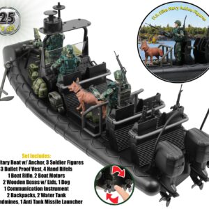 Click N Play Military Special Operations Combat Dinghy Boat 26 Piece Play Set with Accessories.