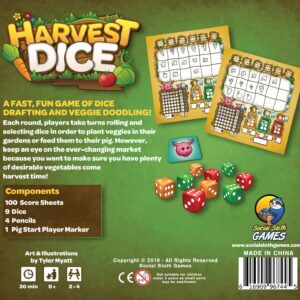 Grey Fox Games Harvest Dice Board Game, Roll and Write, 2-4 Players