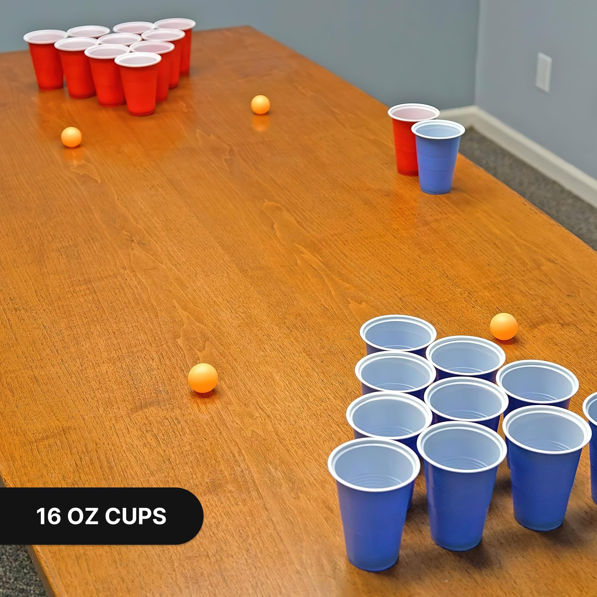 Beer Pong Complete Set - Fairly Odd Novelties - 22 Cups, 4 Ping Pong Balls Fun Competitive Drinking Game