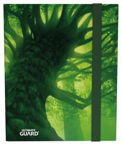 ultimate guard flexxfolio lands edition | 9 pocket trading card album folder, 360 side-loading pockets for card collection binder, forest cover storage book designed for double-sleeved cards