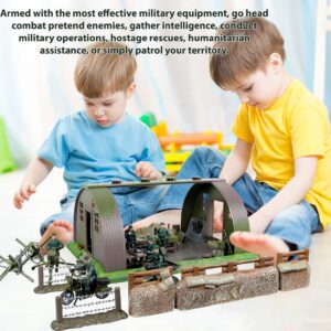 Click N’ Play Military Playset and Army Action Figures with a Base Barrack Command Center, Includes 74 Accessories - 6 Soldier Action Figures with Gear, Guns, Vehicles, Army Playsets for Boys 8-12