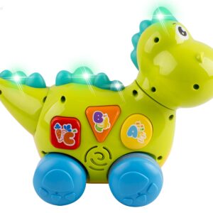 WolVolk Talking Dinosaur Toy with Lights and Sounds for Kids - Teaching, Learning, Activity, Walking & Fun Action