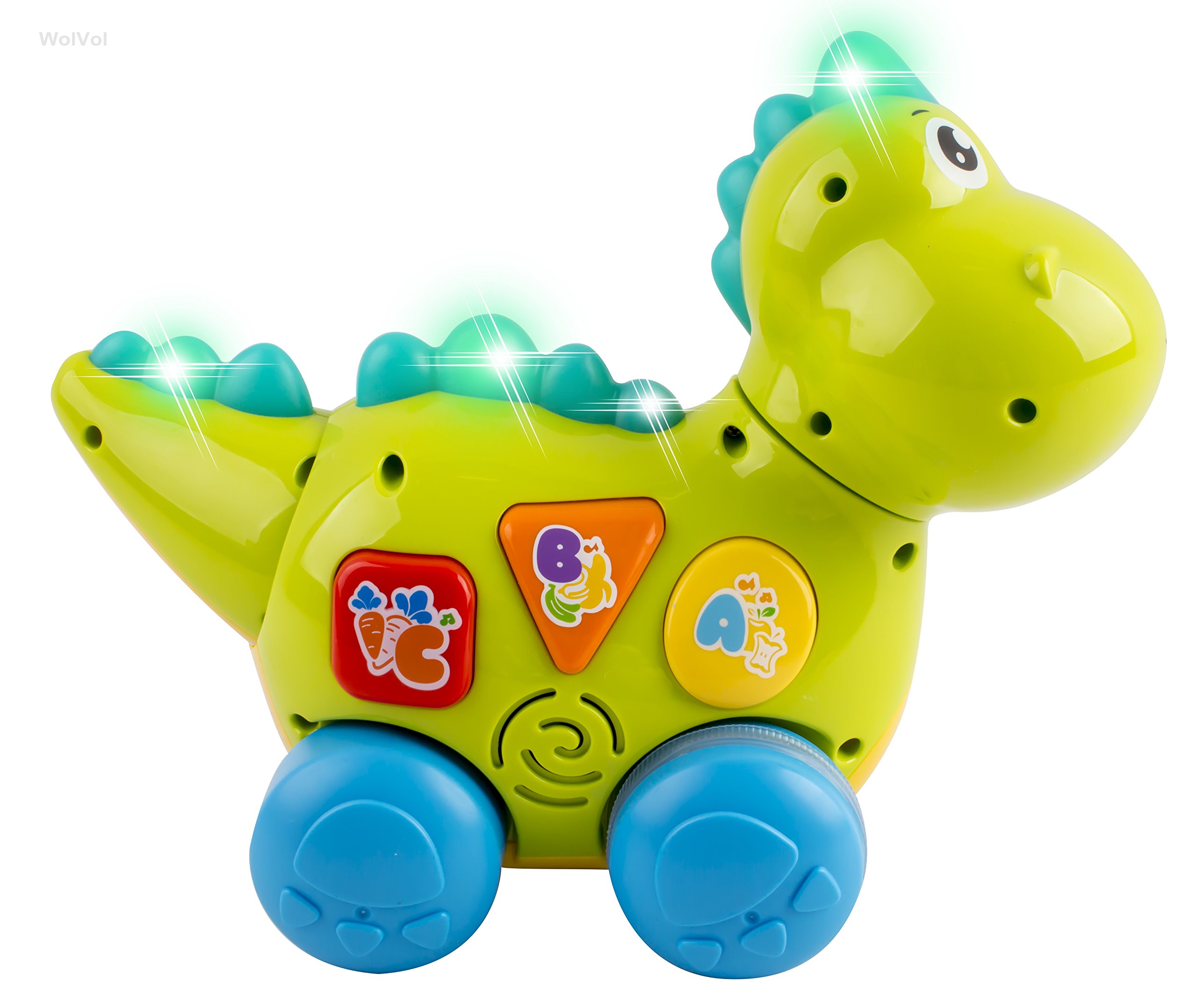 WolVolk Talking Dinosaur Toy with Lights and Sounds for Kids - Teaching, Learning, Activity, Walking & Fun Action