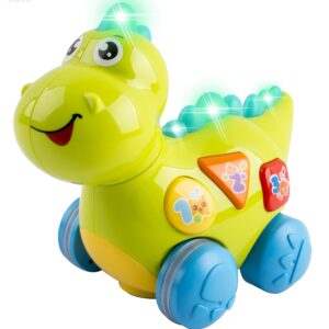 WolVolk Talking Dinosaur Toy with Lights and Sounds for Kids - Teaching, Learning, Activity, Walking & Fun Action