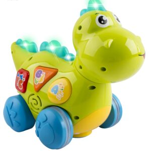 WolVolk Talking Dinosaur Toy with Lights and Sounds for Kids - Teaching, Learning, Activity, Walking & Fun Action