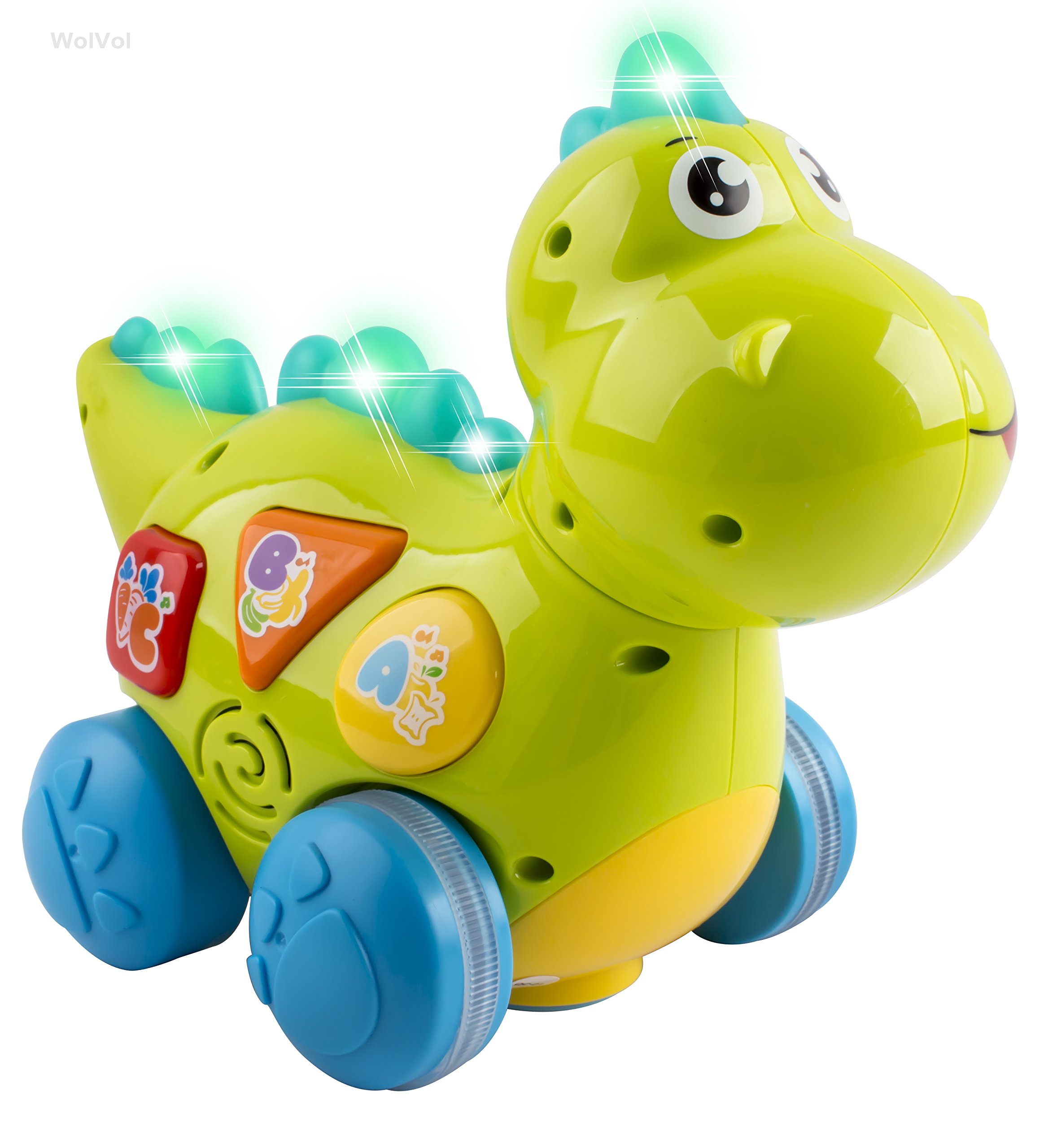 WolVolk Talking Dinosaur Toy with Lights and Sounds for Kids - Teaching, Learning, Activity, Walking & Fun Action