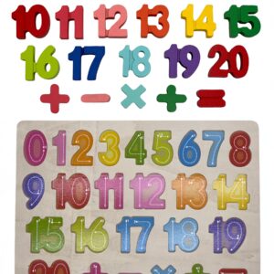 KanCai Kids Wooden 1-20 Number Chunky Puzzle Board Toys - Preschool Early Learning Toys 220x300x10mm (Numbers Puzzle)