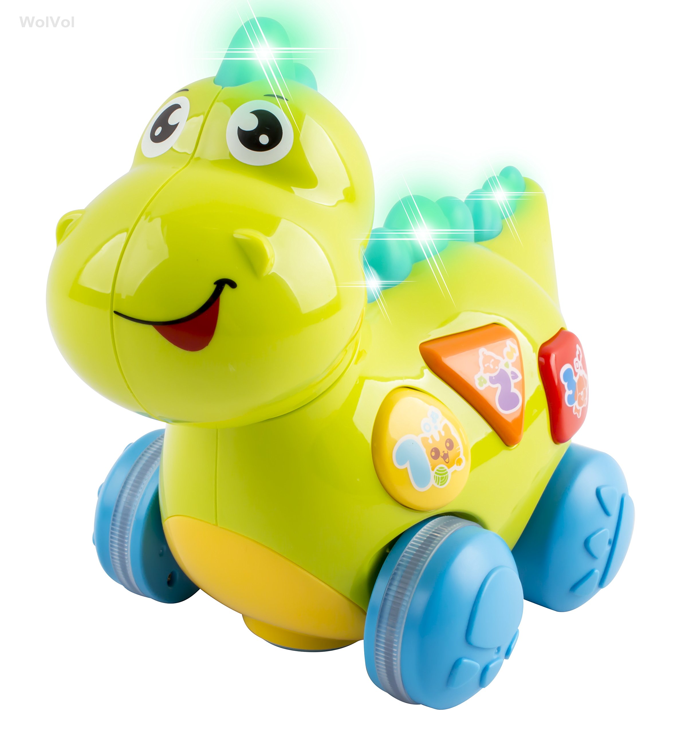 WolVolk Talking Dinosaur Toy with Lights and Sounds for Kids - Teaching, Learning, Activity, Walking & Fun Action