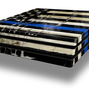 WraptorSkinz PS4 Pro Skin Wrap Painted Faded Cracked Blue Line Stripe USA American Flag - Decal Style Skin fits Sony PlayStation 4 Pro Console