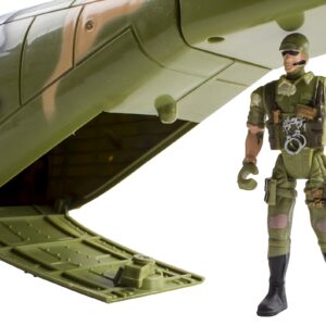 WolVolk Giant C130 Bomber Military Combat Fighter Airforce Airplane Toy with Lights and Army Sounds for Kids, with Mini Soldiers