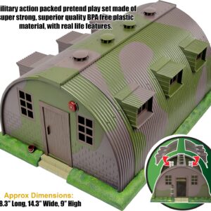 Click N’ Play Military Playset and Army Action Figures with a Base Barrack Command Center, Includes 74 Accessories - 6 Soldier Action Figures with Gear, Guns, Vehicles, Army Playsets for Boys 8-12