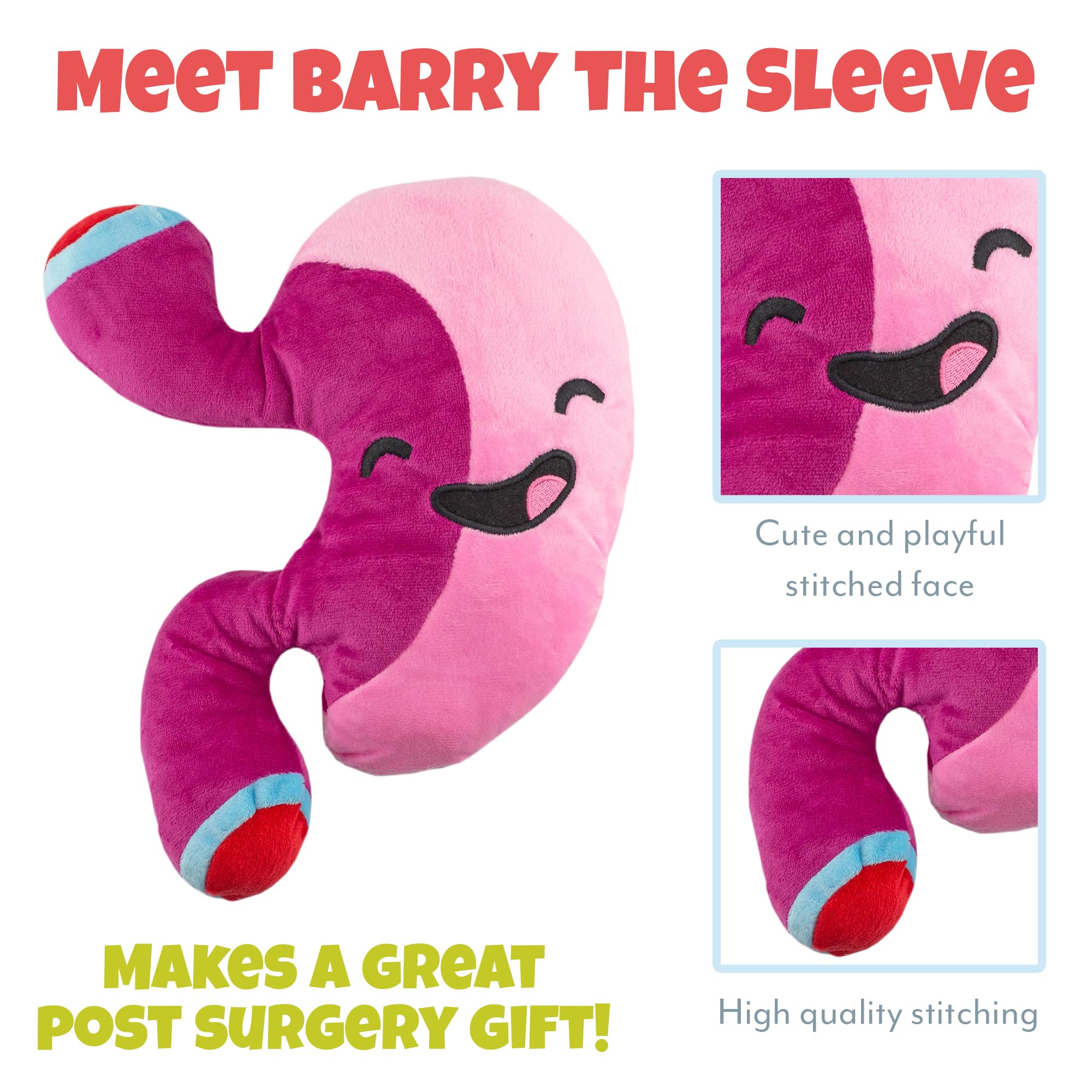 Attatoy Plush Stomach - Barry The Sleeve - 10-Inch After Surgery Pal, Bariatric Gastric Bypass Sleeve; Surgery Education, Surgeon Gift