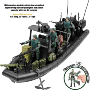 Click N Play Military Special Operations Combat Dinghy Boat 26 Piece Play Set with Accessories.