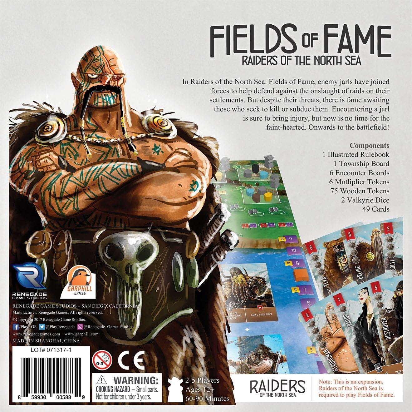 Renegade Game Studios Raiders of the North Sea: Fields of Fame, Expansion for Raiders of the North Sea, 2-5 Players, Ages 12+, Strategy Game