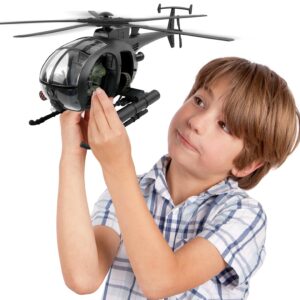 Click N' Play Military Attack Combat Helicopter Toy - 20 Piece Play Set Helicopter Toys with Accessories - Military Toys