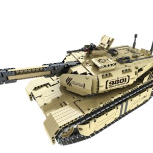 Bo Toys R/C Shooting Tank Building Bricks Radio Control Toy, 1276 Pcs Military Battle Storm of The Desert Tank Kit with USB Rechargeable Battery, Construction Build It Yourself Toys