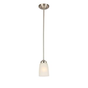 hampton bay 1-light brushed nickel mini pendant