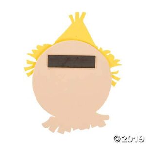 Fun Express Scarecrow Head Magnet Craft Kit - Makes 12 - Fall Crafts for Kids