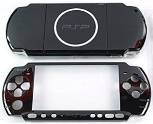 new replacement psp 3000 console full housing shell cover with button screws set -black.