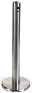 displays2go cigarette receptacle, iron, stainless steel construction – silver finish (smokflsv)