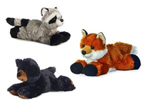 aurora rascal raccoon foxie fox sullivan black bear mini flopsie 8" bundle