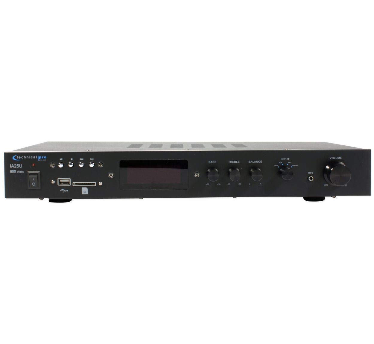 Technical Pro IA25U Integrated 600 Watt Power Amplifier w/ USB + SD Card Inputs