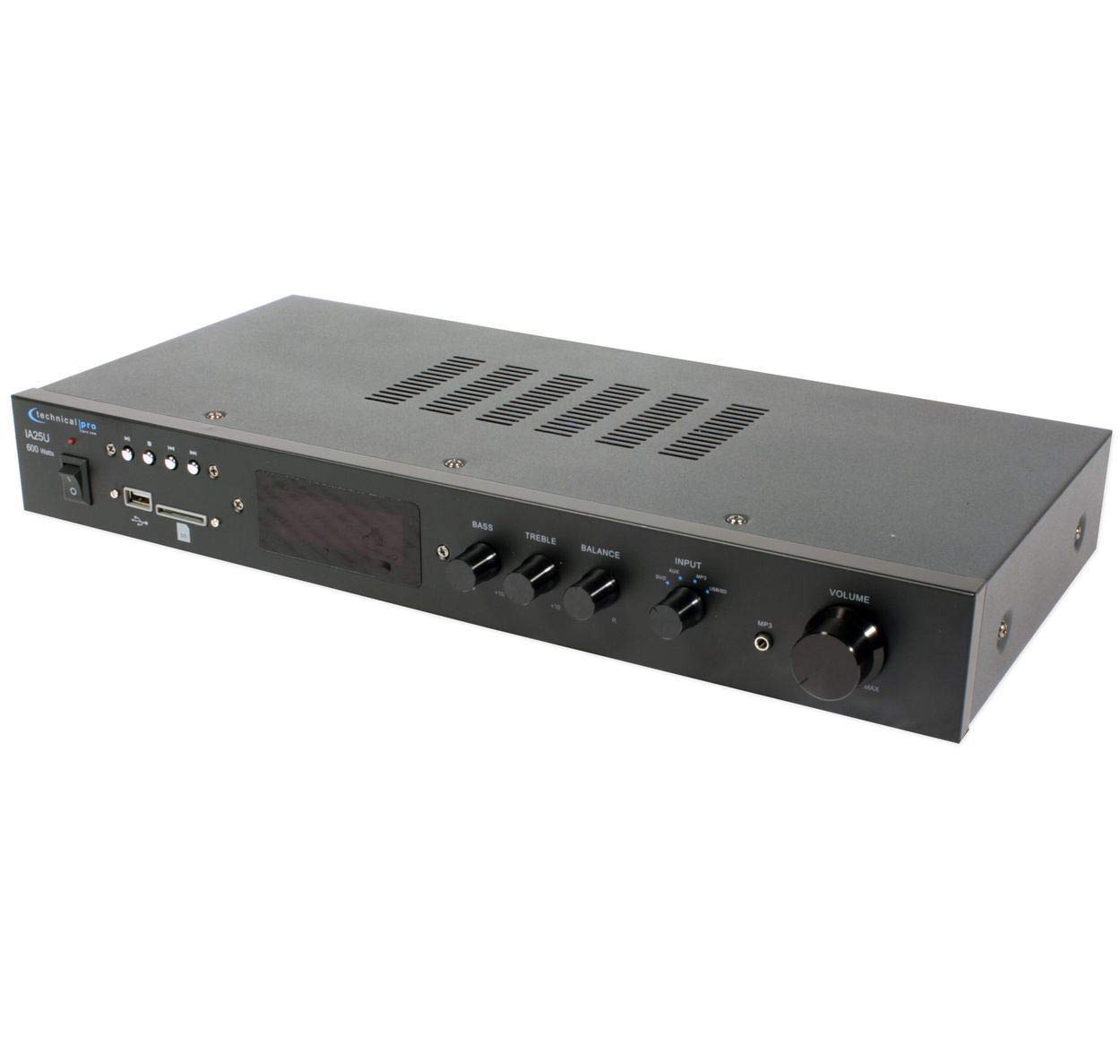 Technical Pro IA25U Integrated 600 Watt Power Amplifier w/ USB + SD Card Inputs