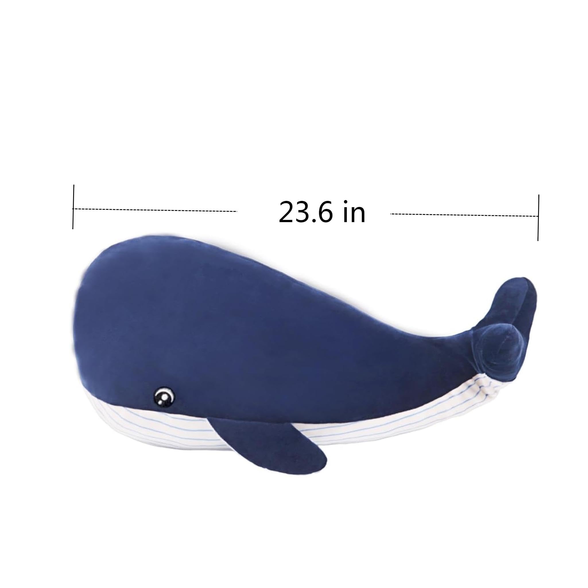 Large Blue Whale Stuffed Animal Soft Plushie Pillow, 24in Giant Stuffed Animal Hugging Pillow,Cute Plush Toy Room Decor for Kids Boys Girls