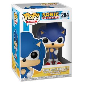 funko pop! games: sonic - sonic with emerald collectible toy, blue