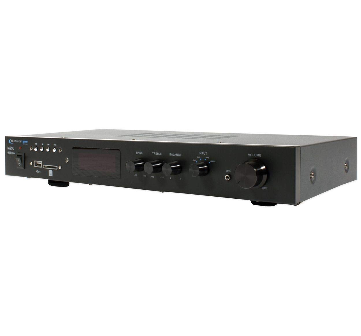 Technical Pro IA25U Integrated 600 Watt Power Amplifier w/ USB + SD Card Inputs