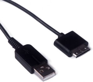 new black 2-in-1 usb 2.0 data sync transfer and power charger cable for sony psp go