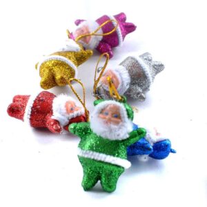 christmas decorations,ieason 6pc colorful christmas santa claus ornaments xmas tree hanging decoration (a)