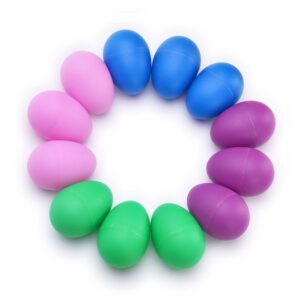 bondream upgrade 12pcs colorful plastic egg shaker set percussion musical maracas eggs