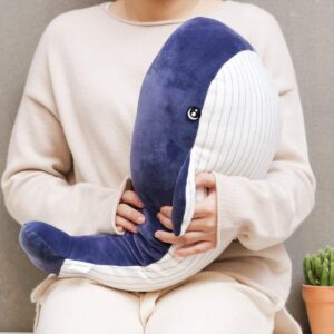 Large Blue Whale Stuffed Animal Soft Plushie Pillow, 24in Giant Stuffed Animal Hugging Pillow,Cute Plush Toy Room Decor for Kids Boys Girls