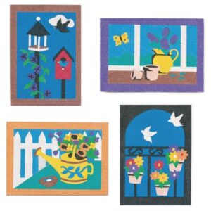 s&s worldwide sand art boards 5" x 7" - garden (pack of 12)