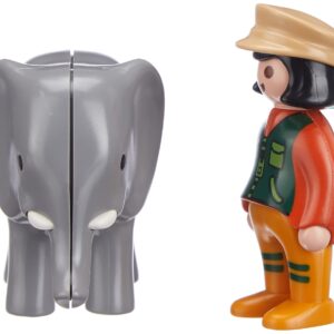 Playmobil 9381 1.2.3 Zookeeper with Elephant, Fun Imaginative Role-Play, PlaySets Suitable for Children Ages 4+