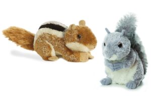 aurora chip the chipmunk & nutty the gray squirrel plush bundle