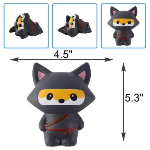 Anboor 5.3 Inches Squishies Ninja Jumbo Fox Slow Rising Squishies Kawaii Scented Soft Animal Toys Stress Relief Kid's Toys