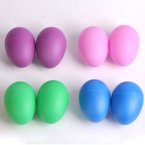 BonDream Upgrade 12Pcs Colorful Plastic Egg Shaker Set Percussion Musical Maracas Eggs