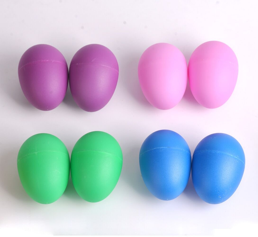 BonDream Upgrade 12Pcs Colorful Plastic Egg Shaker Set Percussion Musical Maracas Eggs