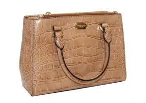 michael michael kors women's kellen xsmall satchel embossed leather shoulder handbags (walnut)