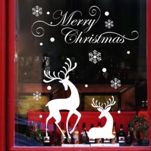 ieason christmas wall stickers, christmas mural removable wall sticker decal marry christmas decor stickers (a)