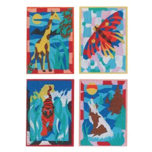 sand art boards - wild animals, 5" x 7" (pack of 12)