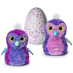 hatchimals glittering garden - hatching egg – magical interactive creature – sparkly penguala with soft shimmering fur and twinkling wings– purple/magenta by spin master