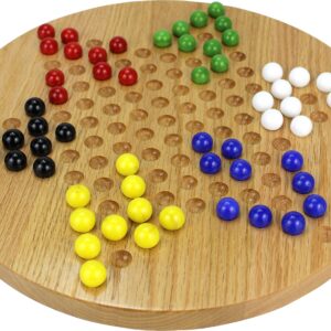 Oak Chinese Checkers - Made in USA