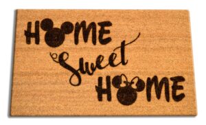 home sweet home welcome laser engraved coir fiber doormat 30” x 18”