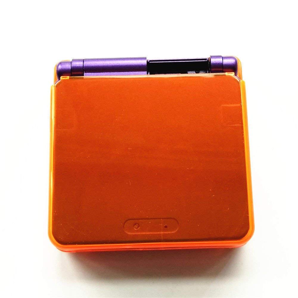 New Upper and Lower lid Plastic Protective Cases for Nintendo GBA SP Gameboy Advance Sp Console-Clear Orange