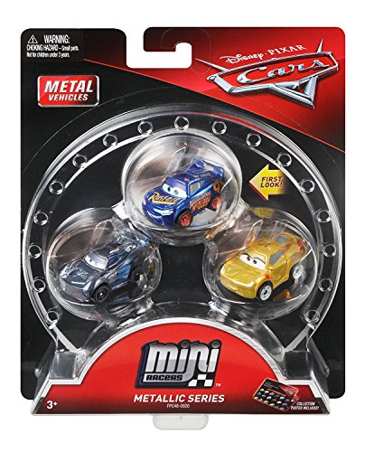 Disney Cars Toys Mini Racers Metal Vehicles, 3 Pack